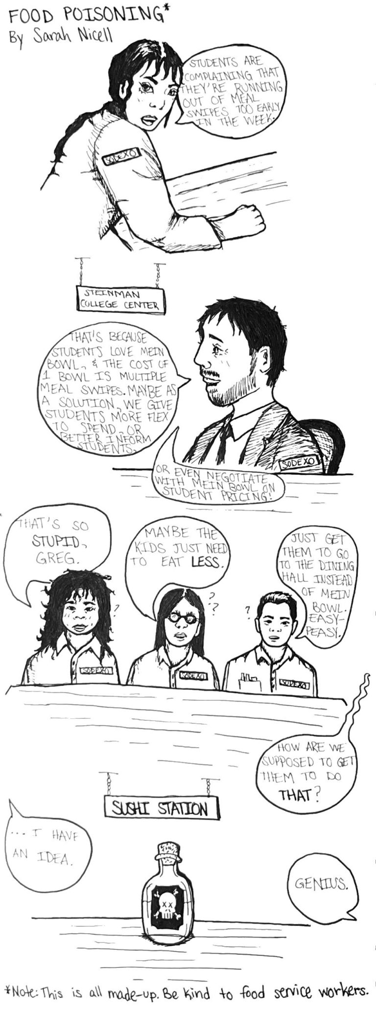Food Poisoning: A Fictional Comic Strip - THE COLLEGE REPORTER